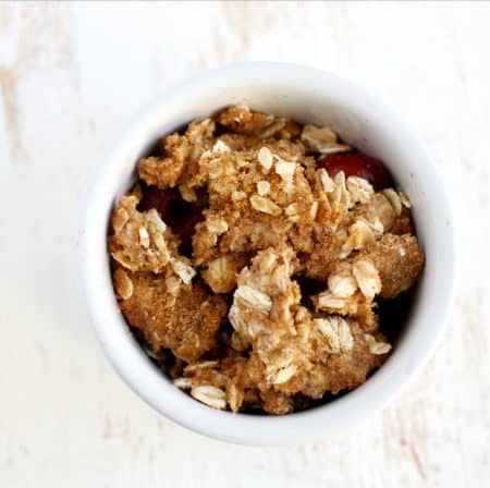 Microwave Cherry Crisp For One. - The Pretty Bee