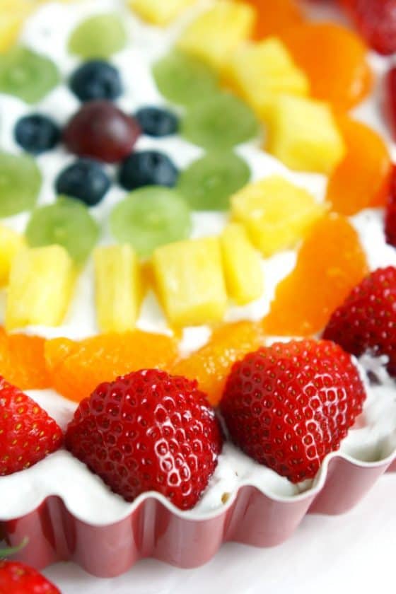 No-Bake Rainbow Fruit Tart (Dairy Free). - The Pretty Bee