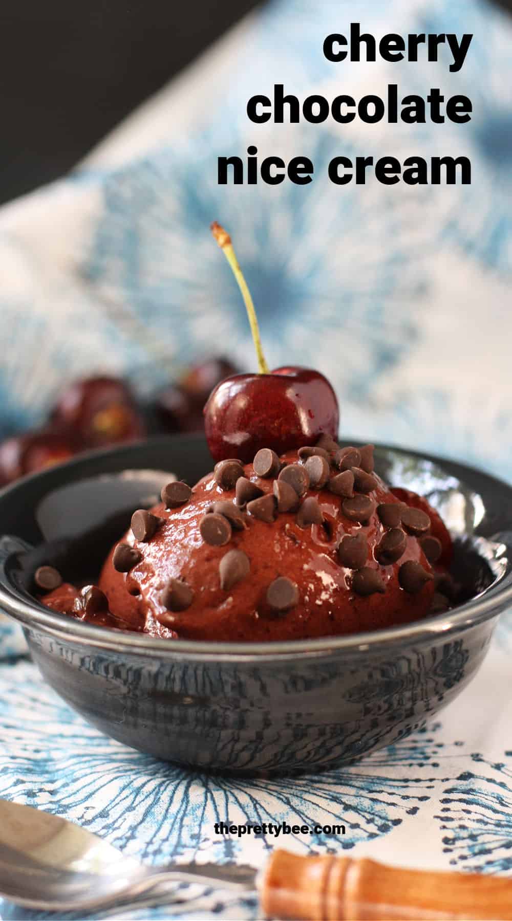 Cherry Chocolate Nice Cream Recipe. - The Pretty Bee